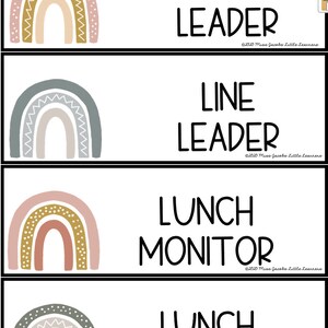 BOHO RAINBOW Classroom Jobs Display | Editable | Neutral Rainbow ...