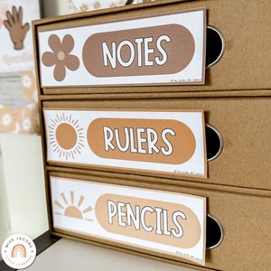 Classroom Supply Labels and Student Name Tags Bundle | Daisy Gingham ...