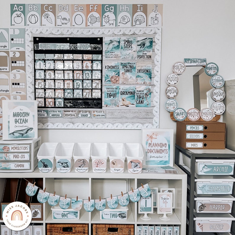Modern Ocean Classroom Decor Bundle - Etsy