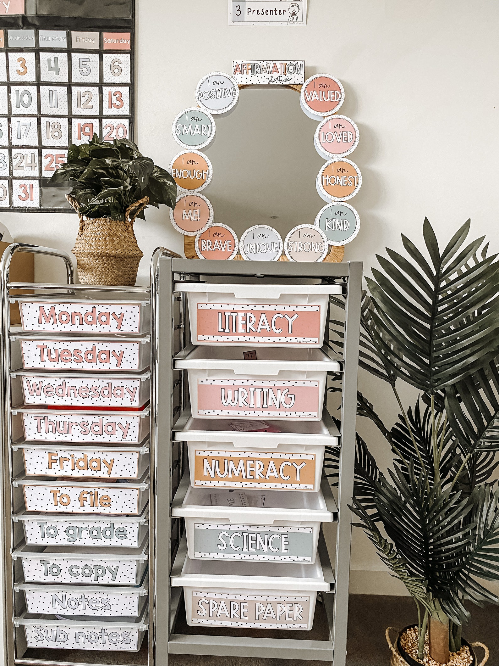 Affirmation Station SPOTTY BOHO Positive Affirmations Mirror Display - Etsy