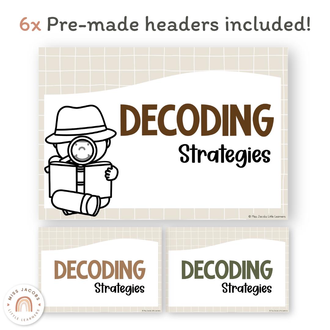 Woodland Decoding Strategies Reading Posters, Printable Reading ...