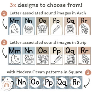 Alphabet Posters | Modern Ocean Classroom Decor | Editable - Etsy
