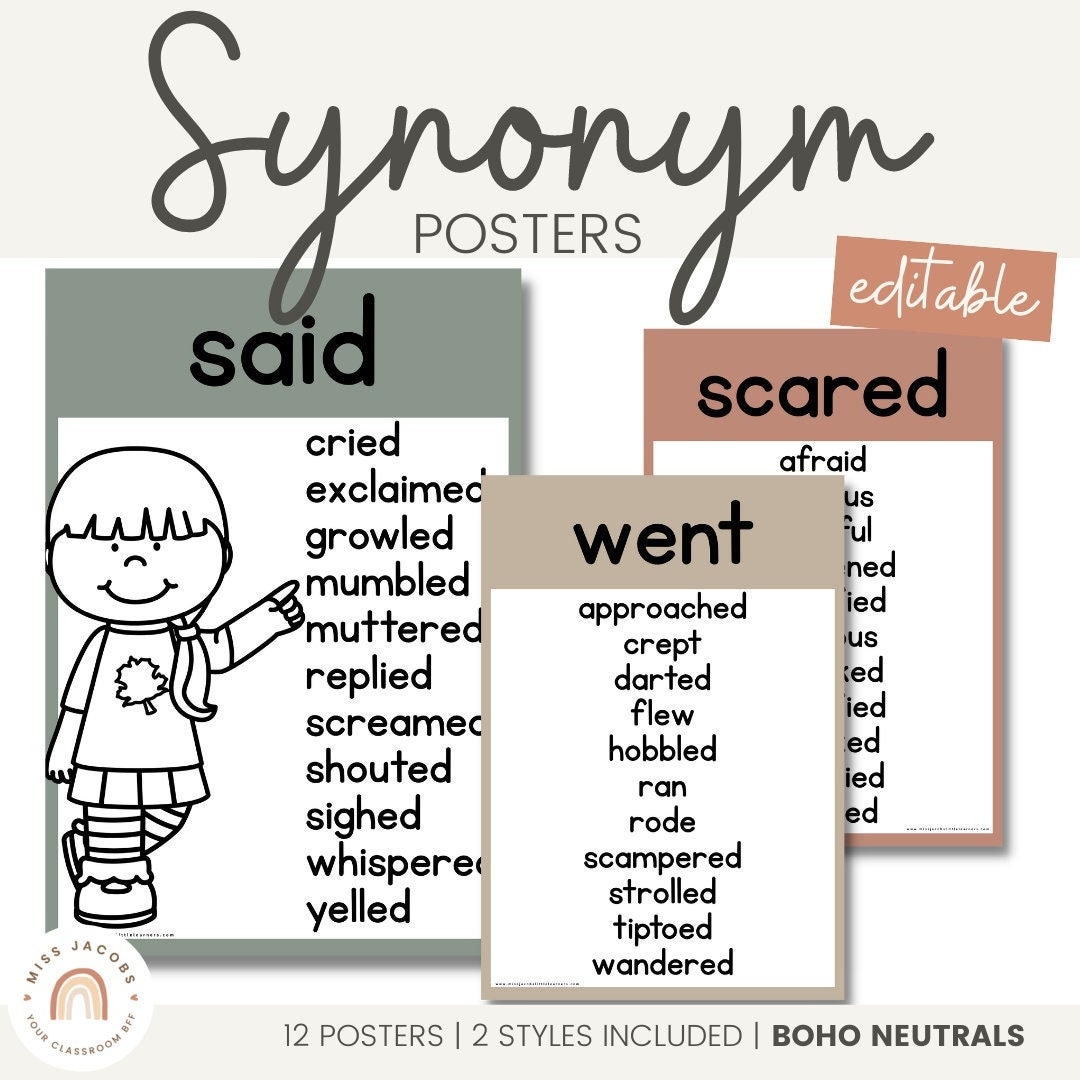 NEUTRAL Synonym Posters | Boho Color Palette | Neutral Classroom Decor ...