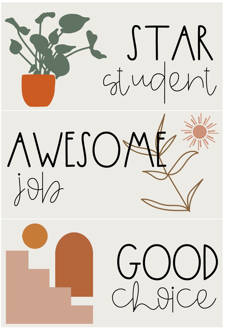 BOHO VIBES Behavior Chart Editable Desert Neutral - Etsy