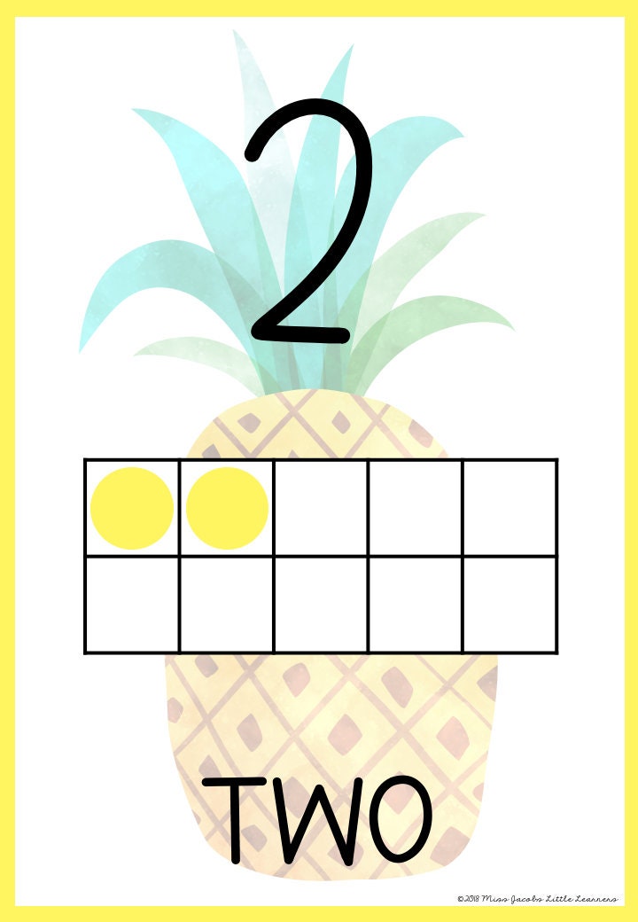 TROPICAL Number Posters Ten Frames Tropical Classroom - Etsy