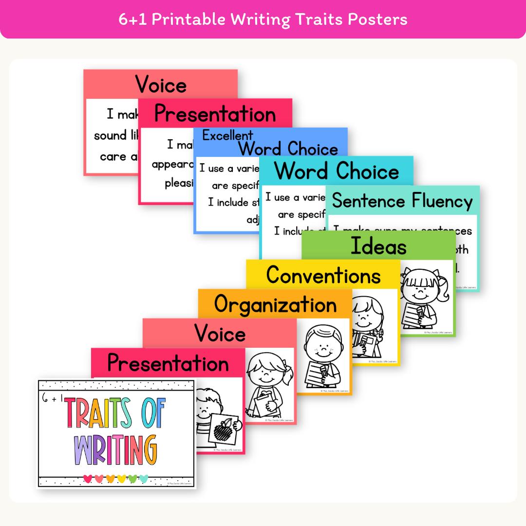6+1 Traits of Writing Posters | RAINBOW BRIGHTS - Etsy