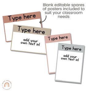 NEUTRAL English Posters Bundle Boho Color Palette Neutral Classroom ...
