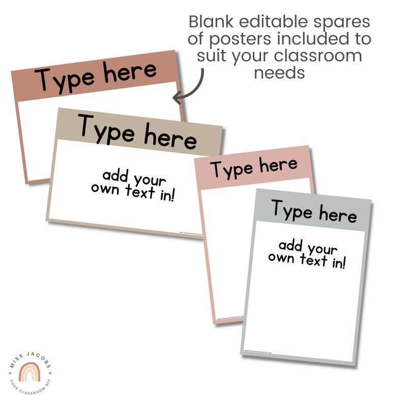 NEUTRAL English Posters Bundle Boho Color Palette Neutral - Etsy