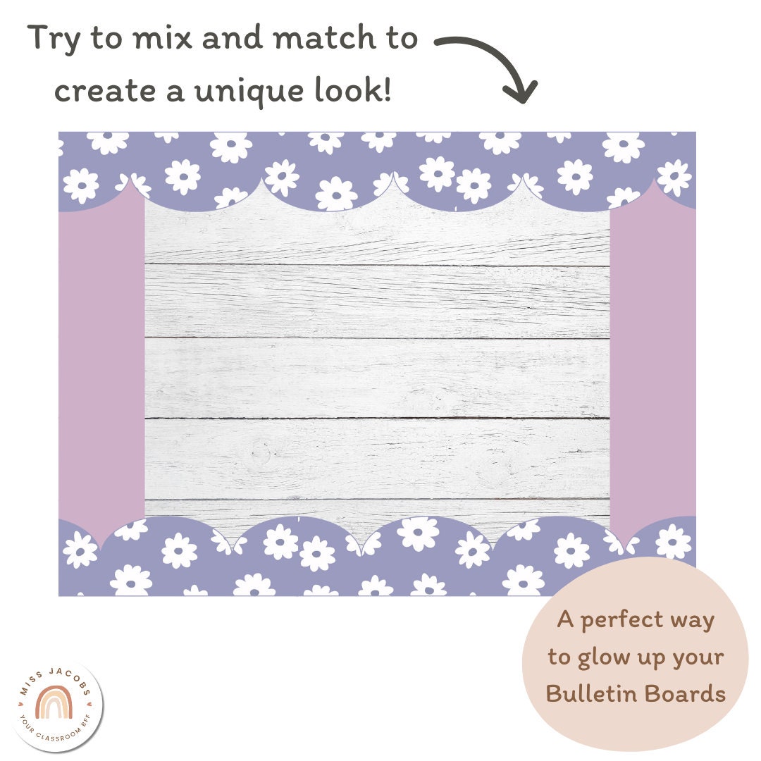 Bulletin Board Borders | Daisy Gingham Pastels Classroom Decor ...