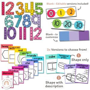 Math Posters Bundle | RAINBOW BRIGHTS | Rainbow Classroom Decor - Etsy