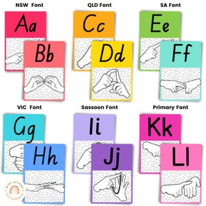Auslan Alphabet Posters SPOTTY BRIGHTS Australian School Fonts Diverse ...