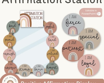 Affirmation Station Spotty Boho Positive Affirmations Mirror Display ...