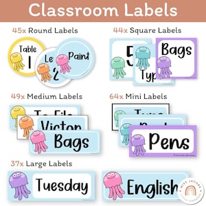 Ocean Jellyfish Classroom Decor Bundle, Calm Theme Pastel Teacher ...