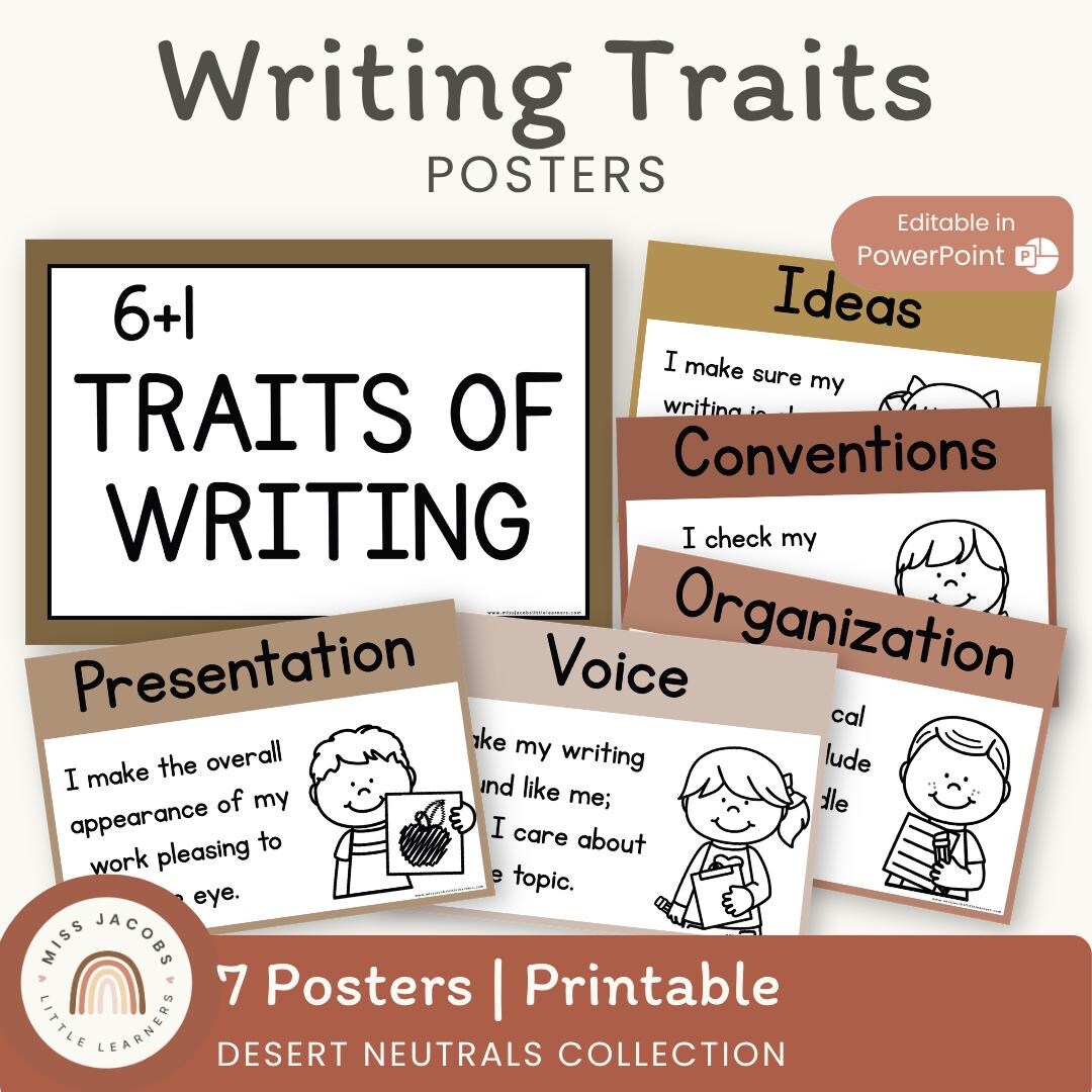 6+1 Traits of Writing Posters | BOHO VIBES | Desert Neutral Decor ...