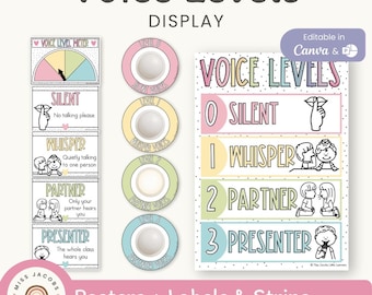 Voice Level Display | PASTELS Classroom Decor - Etsy