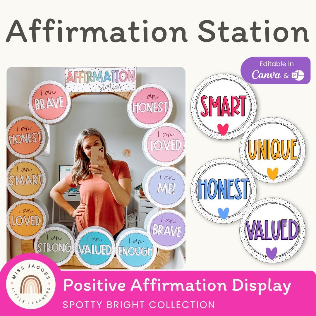 Affirmation Station | SPOTTY BRIGHTS | EDITABLE - Etsy