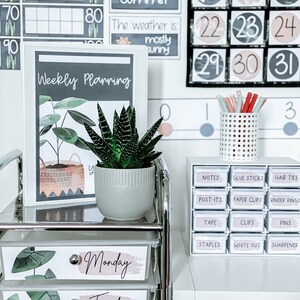 Modern Boho Plants Teacher Toolbox Labels | Editable Rustic Neutral ...