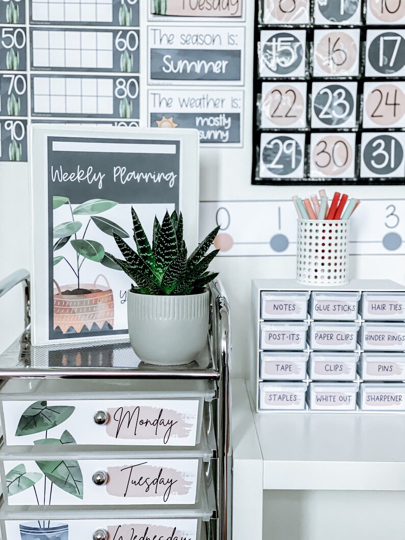 Modern Boho Plants Teacher Toolbox Labels Editable Rustic - Etsy