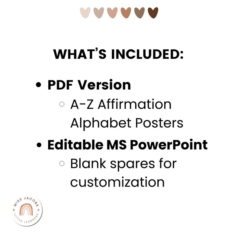 Affirmation Alphabet Poster Spotty Neutrals, Printable ABC Wall Posters ...