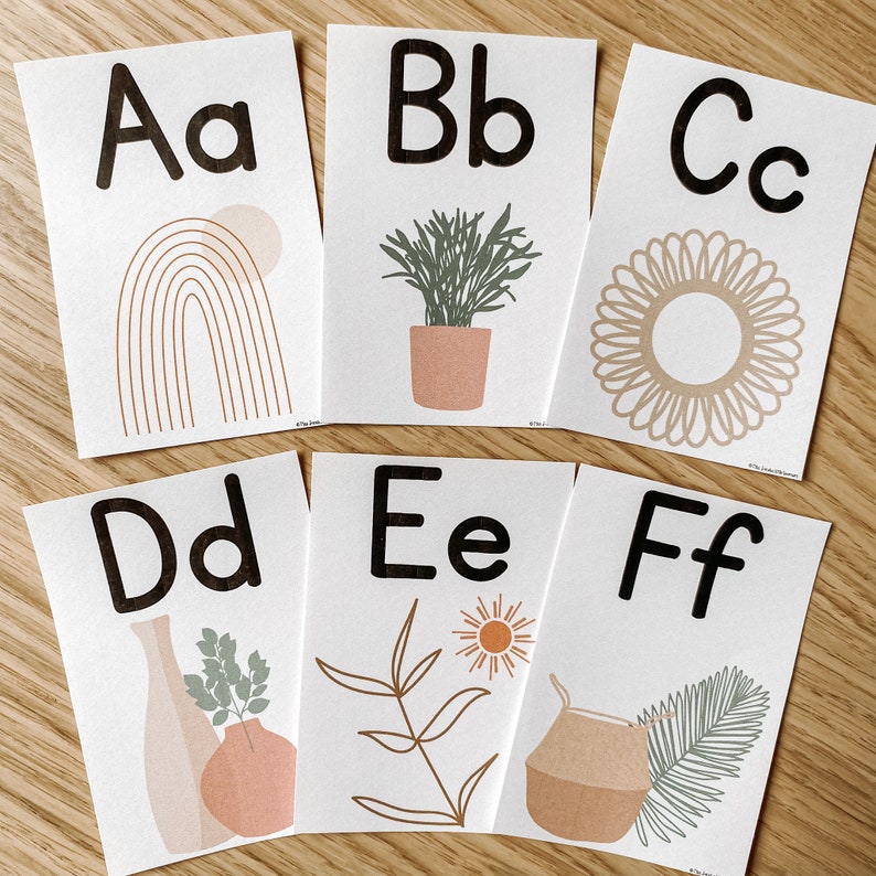 BOHO VIBES Alphabet Posters Editable Desert Neutral | Etsy