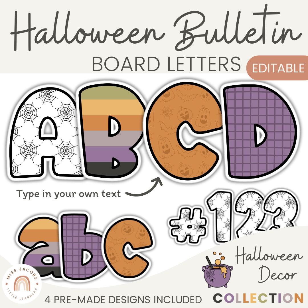 Halloween Bulletin Board Letters Set | Printable Classroom Decor - Etsy