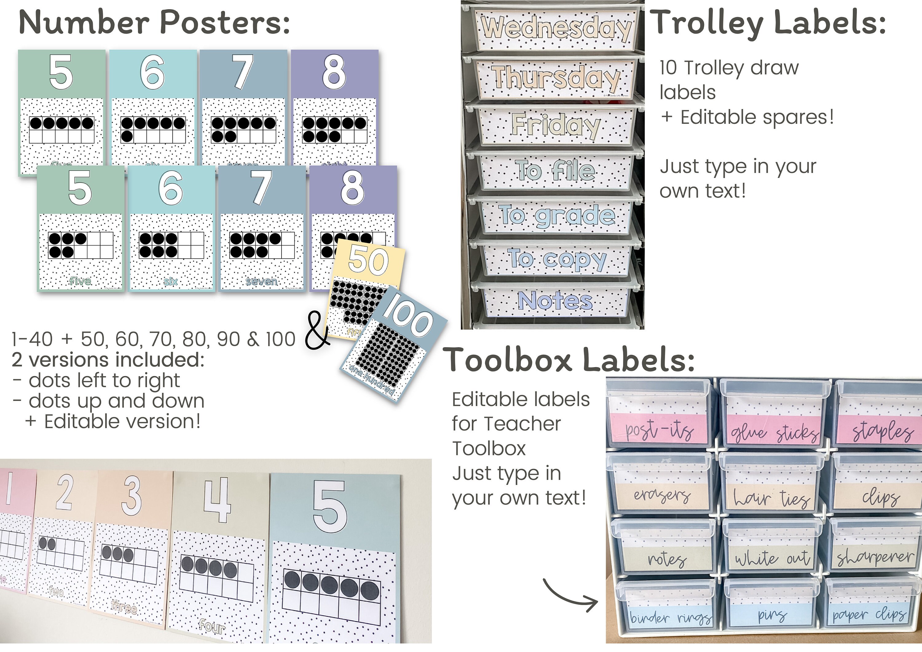 SPOTTY PASTELS Classroom Decor Bundle Muted Rainbow Decor - Etsy Canada