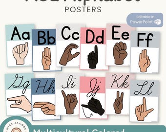 MODERN RAINBOW Hand Signals Posters | Editable | Calm Colors Classroom ...