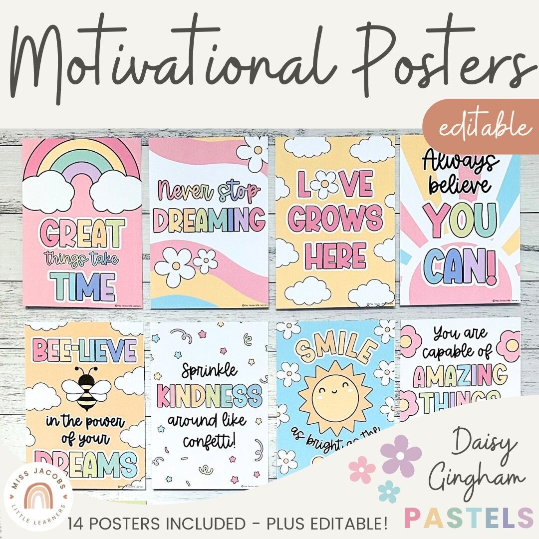Motivational Classroom Posters | Growth Mindset Bulletin Board | Daisy ...