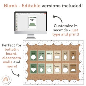 Shape Posters for Kindergarten, Modern Botanical Printable 2D Shapes ...