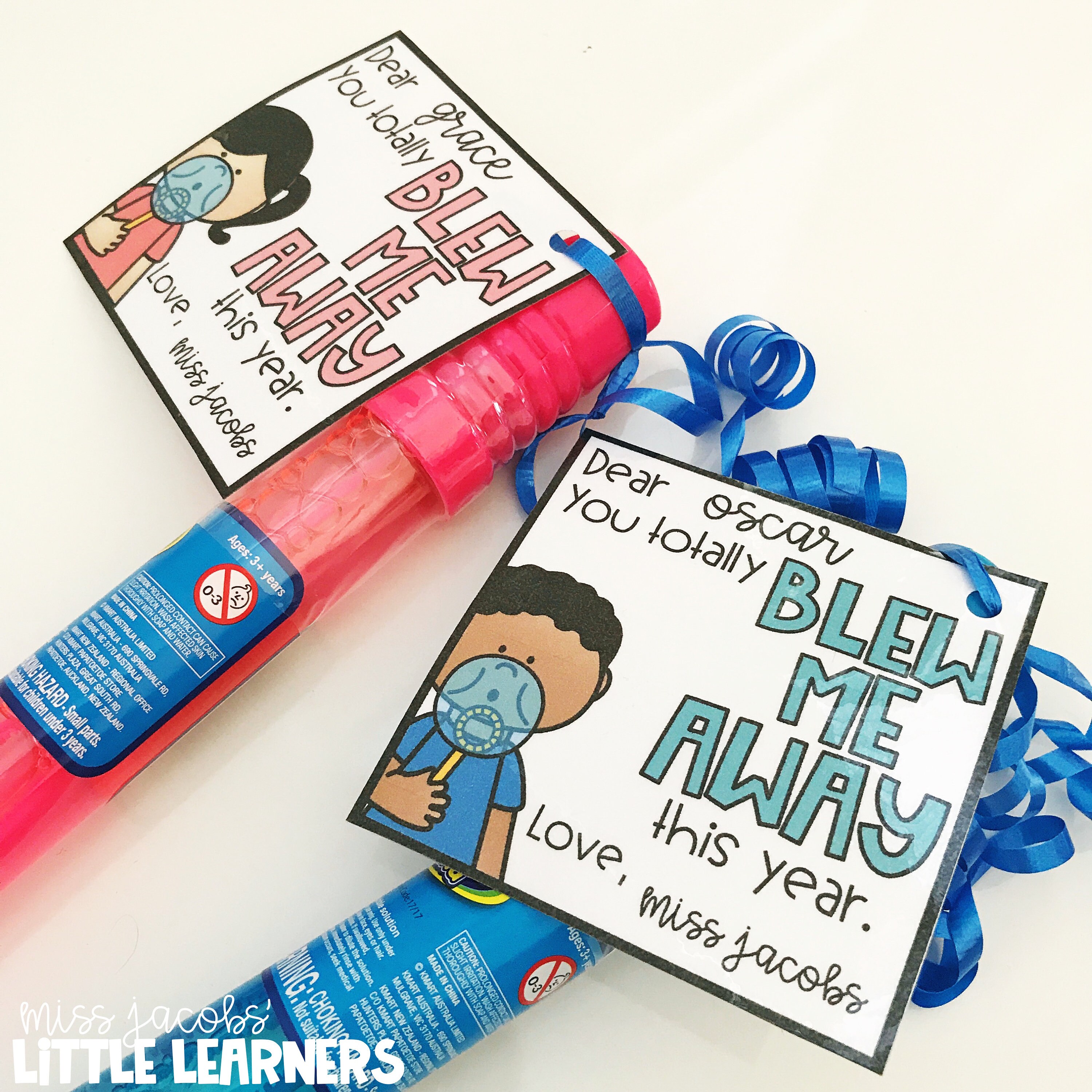 Student Gift Tags for Bubble Wands | You Blew Me Away - Etsy