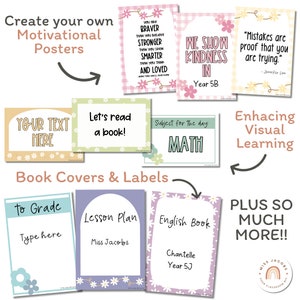 Editable & Customizable Classroom Posters | Daisy Gingham Pastels ...
