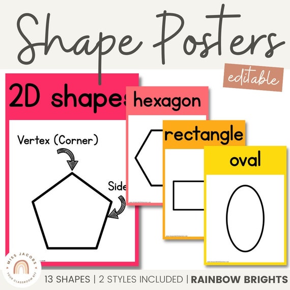 Shape Posters RAINBOW BRIGHTS - Etsy
