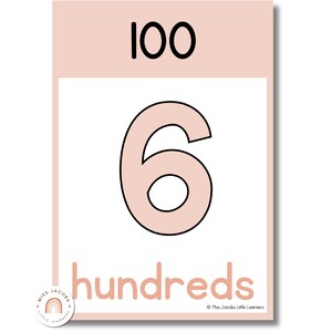 Place Value Posters Bulletin Board Display Daisy Gingham Neutral Math ...