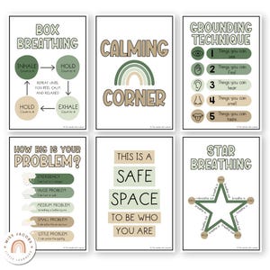 Botanical Calm Down Corner Posters, Calm Down Kit, Calm Therapy Poster ...