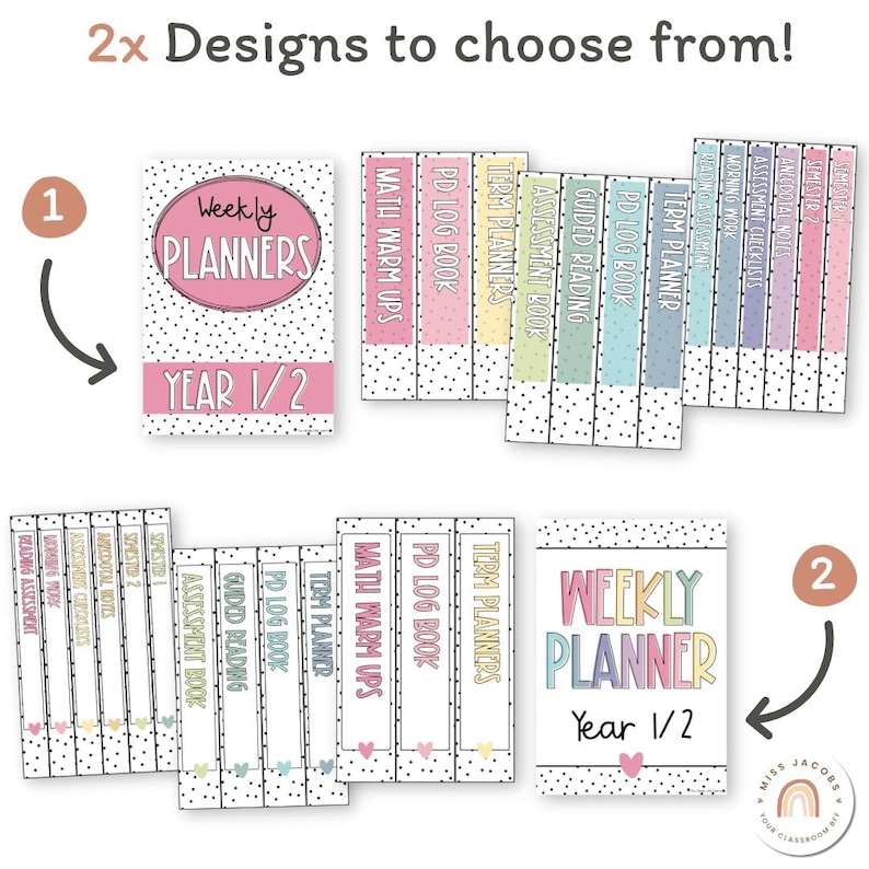 Binder Covers and Spines | SPOTTY PASTELS Classroom Decor | Editable - Etsy