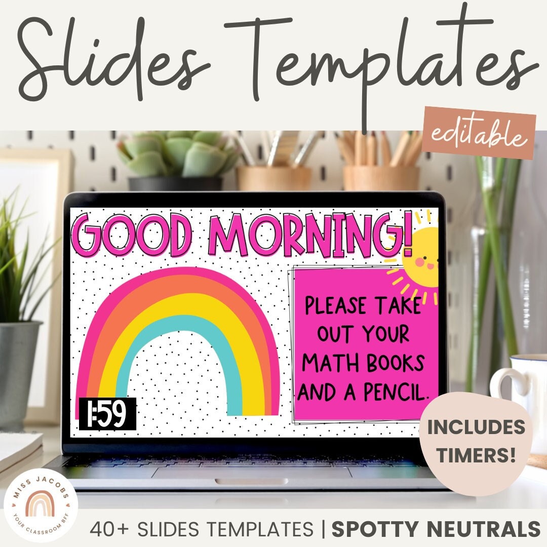 Slides | SPOTTY BRIGHTS Classroom Decor | Google Slides Templates - Etsy