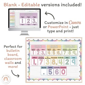 Place Value Display Posters | PASTELS - Etsy