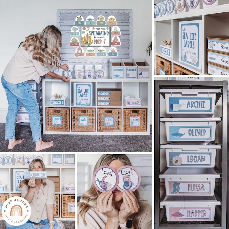 Cute Sea Life Classroom Labels Bundle | Editable Student Name Tags ...