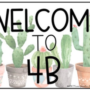 CACTUS Welcome Signs | Cactus Classroom Decor - Etsy