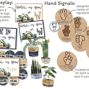 Boho Plants Classroom Decor Bundle Rustic Modern Boho Decor Editable - Etsy