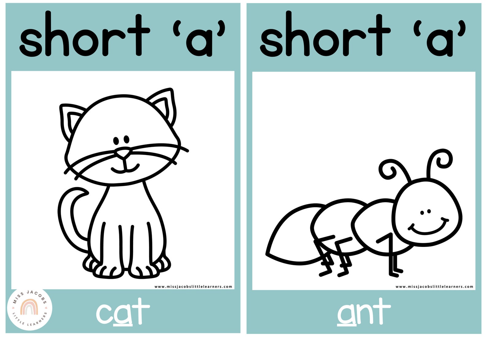 CALM COLORS Phonics Posters English Posters Modern Rainbow - Etsy