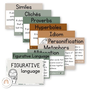 Earthy Figurative Language Posters, Printable ELA Anchor Charts ...