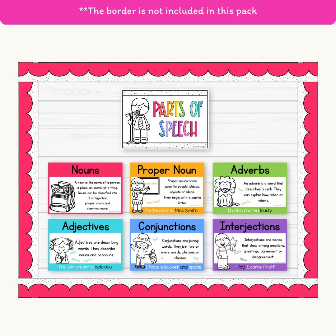 Parts of Speech Posters | RAINBOW BRIGHTS - Etsy