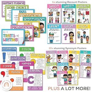 RAINBOW BRIGHTS English Posters Bundle Reading and Writing Strategies ...