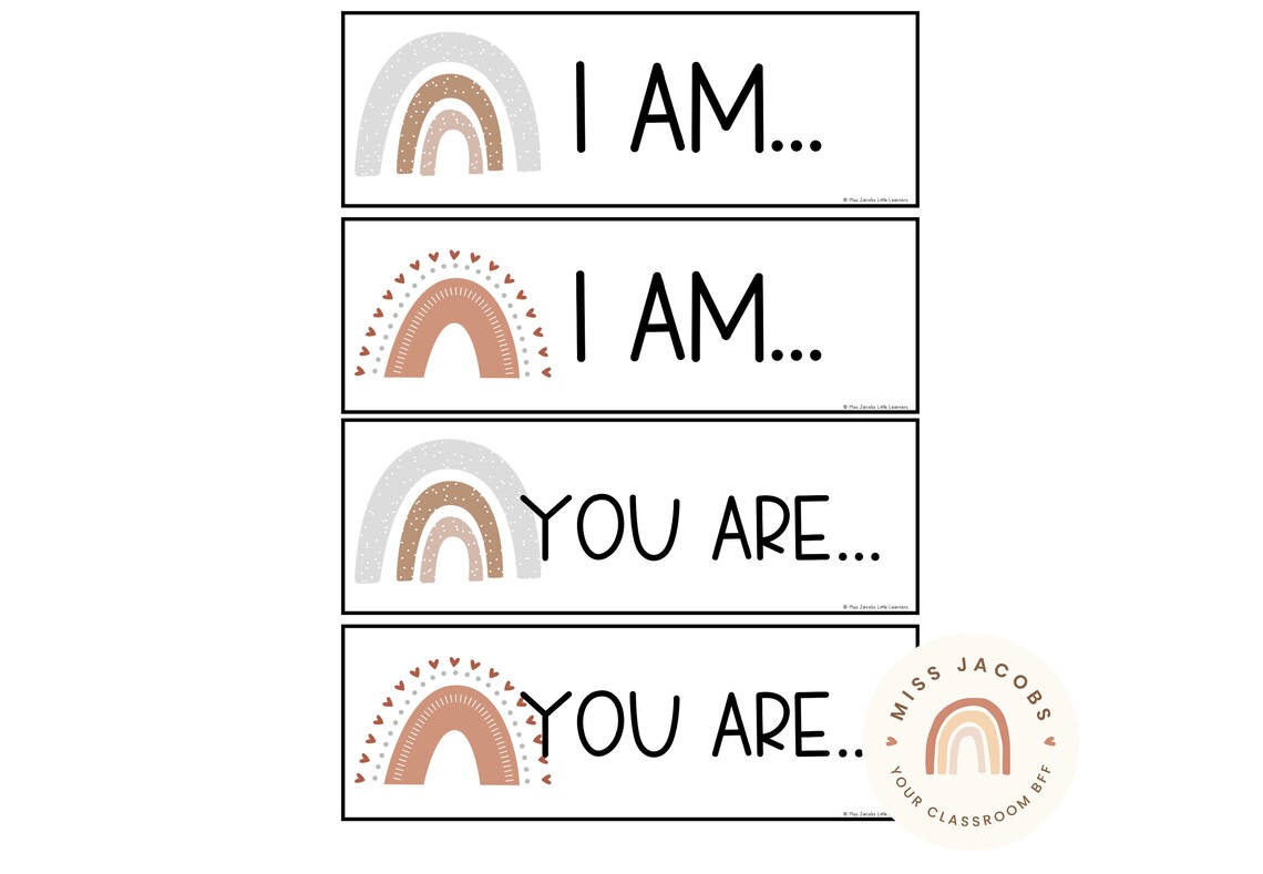 Boho Affirmation Station, Earthy Rainbow Affirmation Cards Printable ...