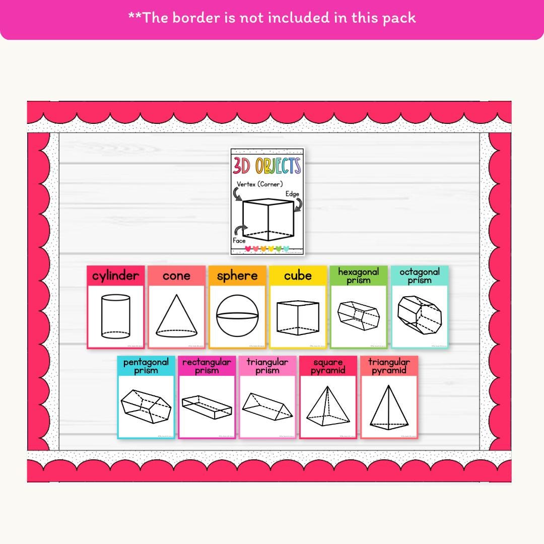 3D Objects / 3D Shapes Posters | RAINBOW BRIGHTS Classroom Decor - Etsy