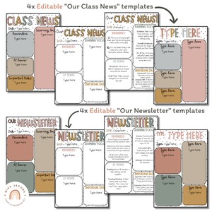 Classroom Newsletter Templates | Editable | Spotty Boho Classroom Theme ...