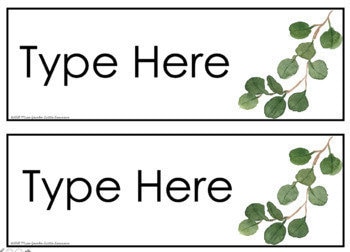 BOTANICAL Classroom Labels Editable Modern Farmhouse - Etsy