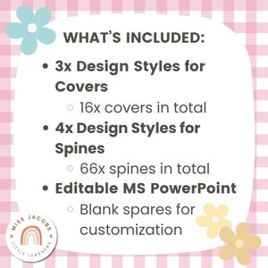 Binder Covers and Spines | Daisy Gingham Pastels Classroom Decor ...