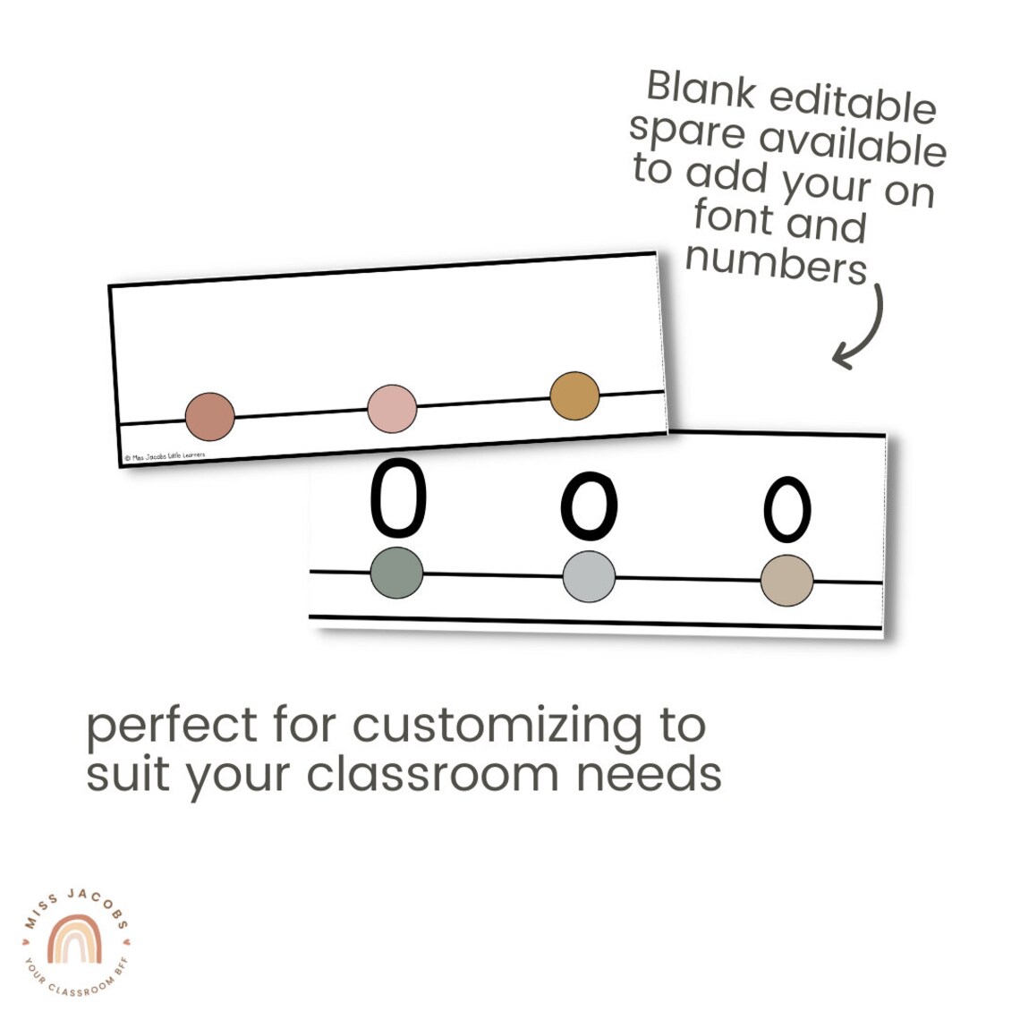 BOHO NEUTRAL Classroom Number Line Display With Negatives - Etsy